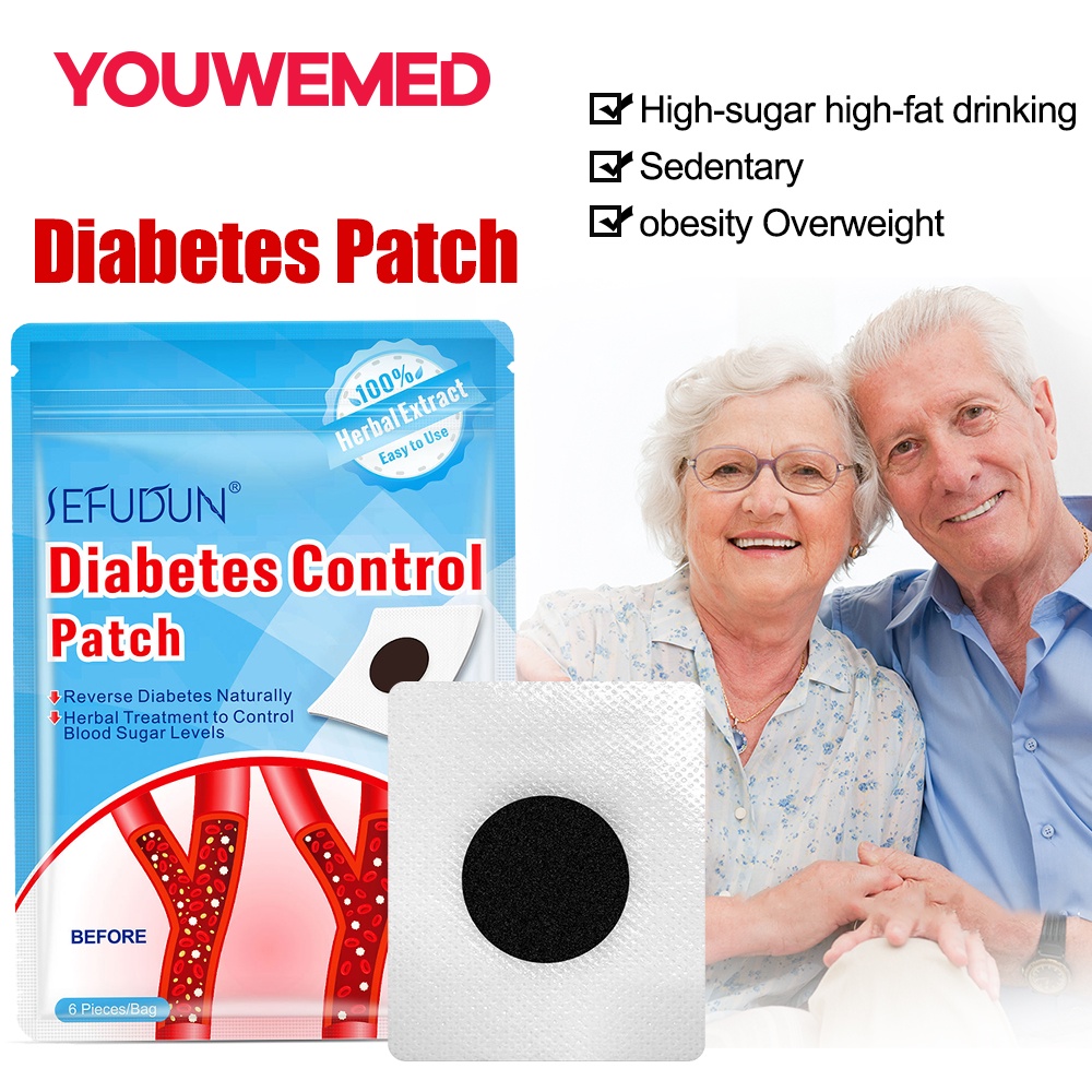 6PCS/Box Anti-Diabetic Paste Diabetes Control Stickers Decreased Blood ...