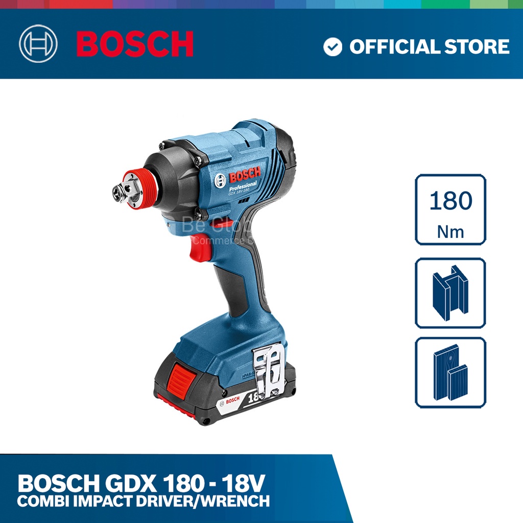 Bosch GDX 180 - 18V Professional Cordless Combi Impact Driver/Wrench ...