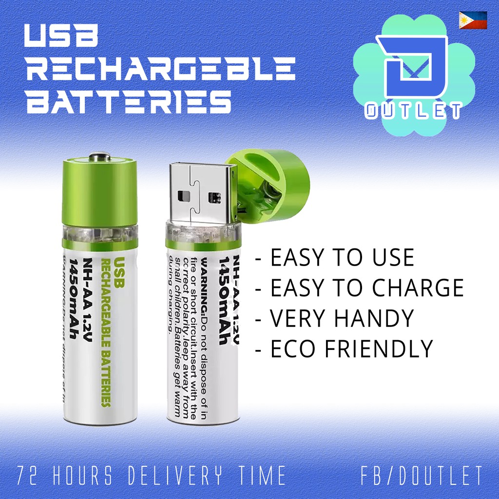 USB AA Rechargeable Battery | Shopee Philippines