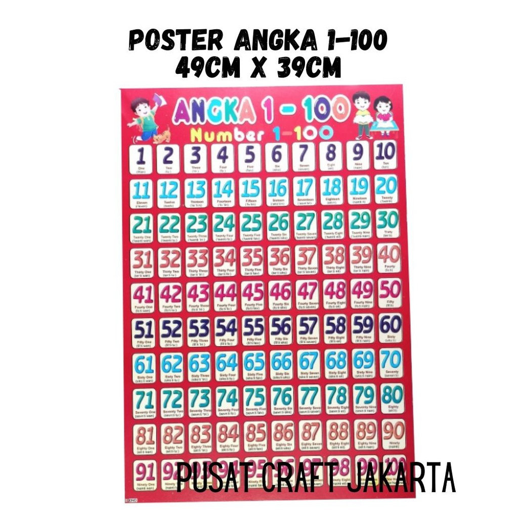 Craft - Poster Recognizing Numbers 1 - 100 | Shopee Philippines