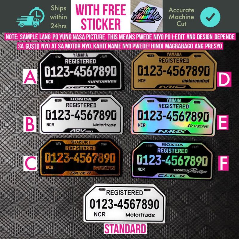 3mm Acrylic Temporary Plate Number for Motorcycle | Shopee Philippines
