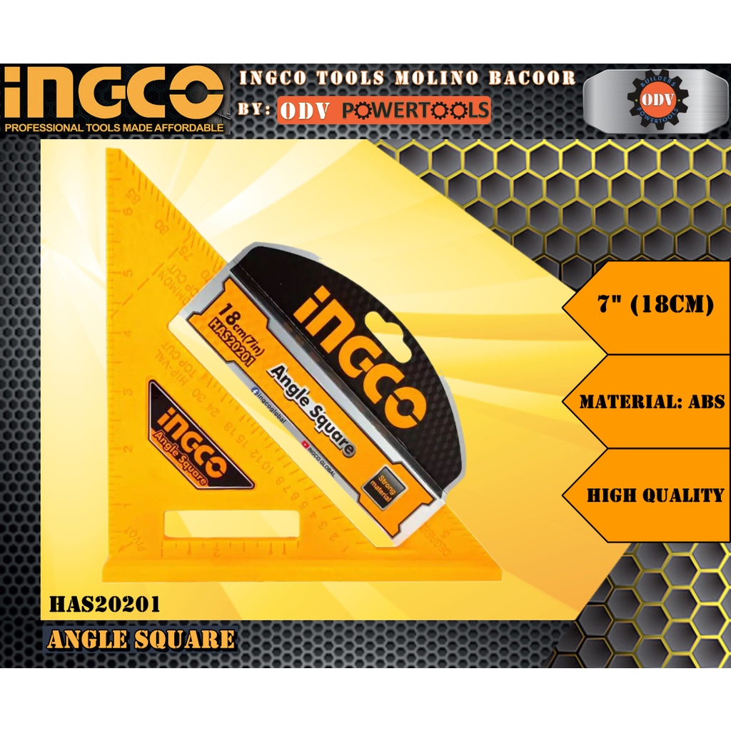 INGCO Angle Square Speed Square Triangle Ruler 7" HAS20201 ~ ODV ...