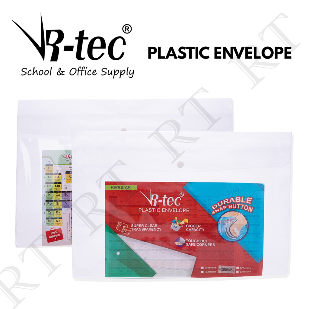 RTEC Stationary School Supplies big Plastic Envelope Long Clear Plastic ...