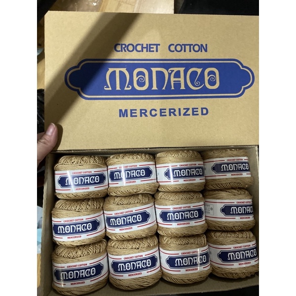 3ply (Per BOX )Monaco Mercerized Crochet cotton 12 balls (single color ...