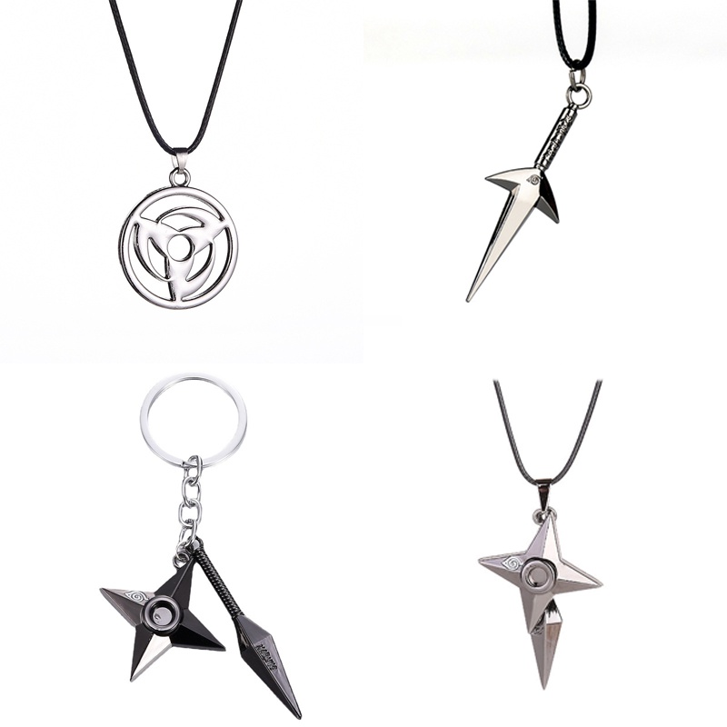 Anime Naruto Necklace Metal Kunai Kakashi Sharingan Ninja Pendant ...