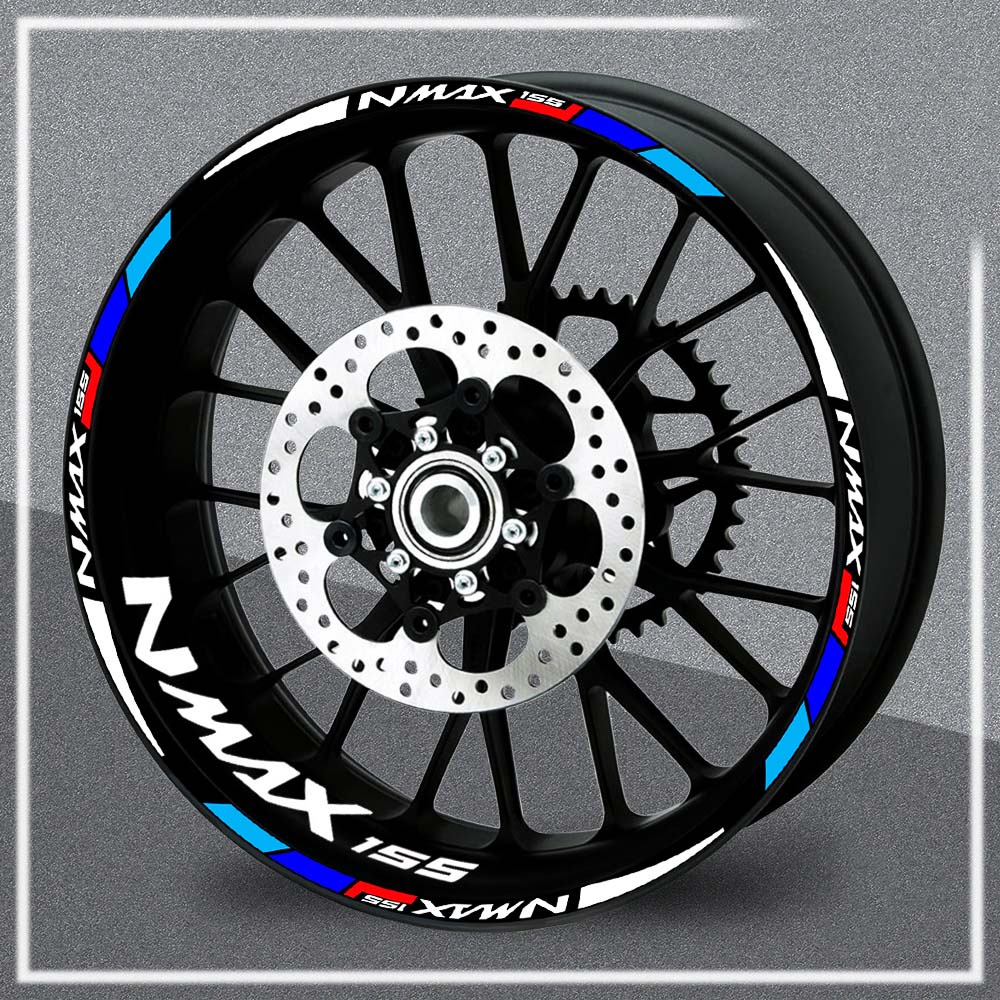 Reflective NMAX 155 Wheel Stickers Motorcycle Tire Strips Racing Rim ...