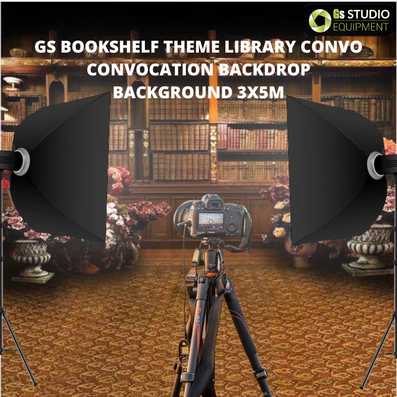 GS Bookshelf Theme Library Convo Convocation Backdrop (3 x 5M) | Shopee ...
