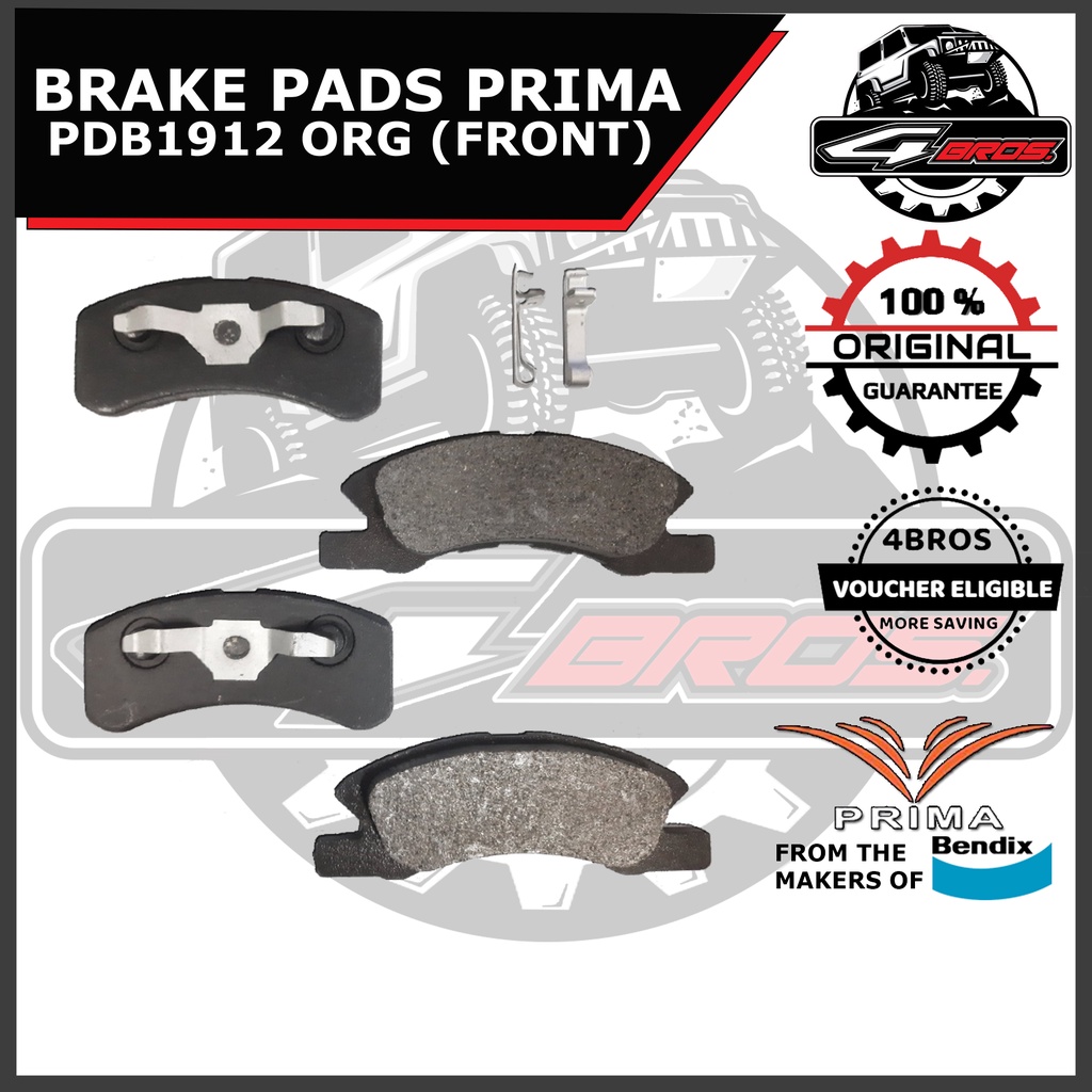 BRAKE PADS PRIMA PDB1912 ORG (FRONT) For MIRAGE, MIRAGE G4 (2013-2021 ...