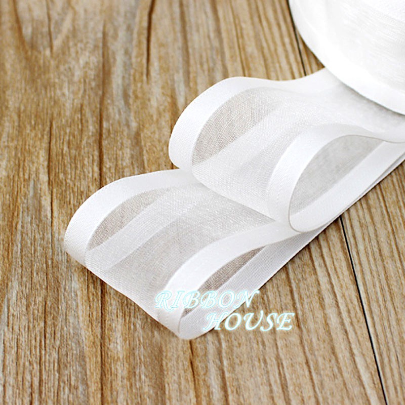 (10yards/roll) 38mm White Broadside Organza Ribbon Wholesale Gift ...