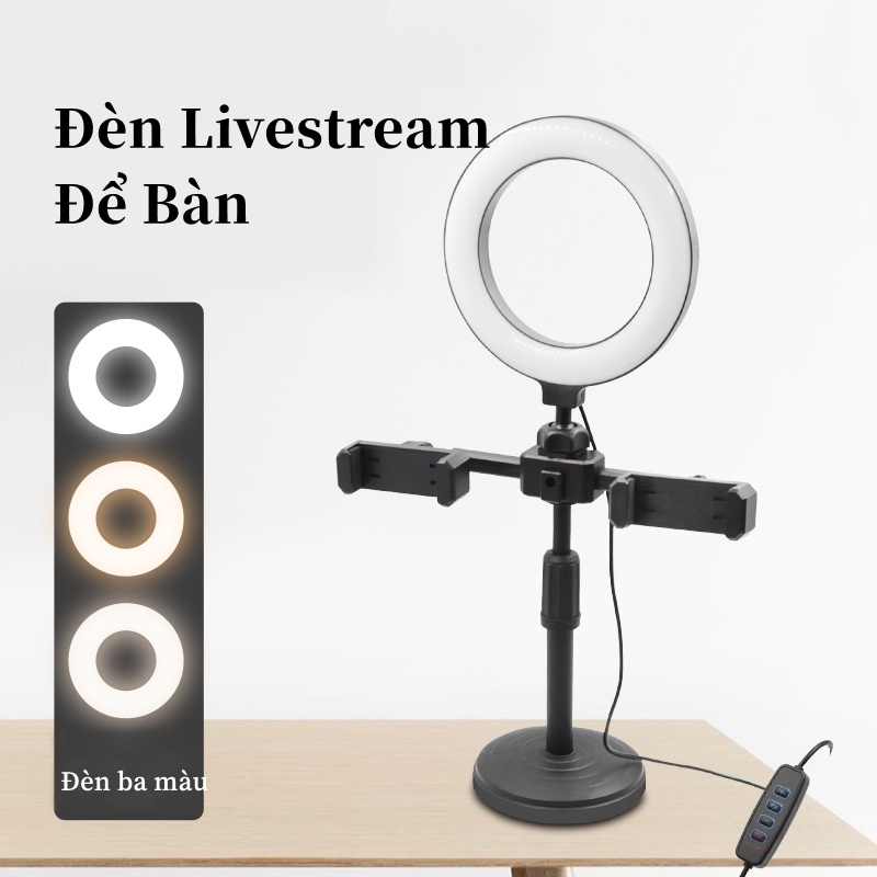 Livestream 2-Clip Desktop Light, 16cm livestream Lamp With 2 Phone Clip ...