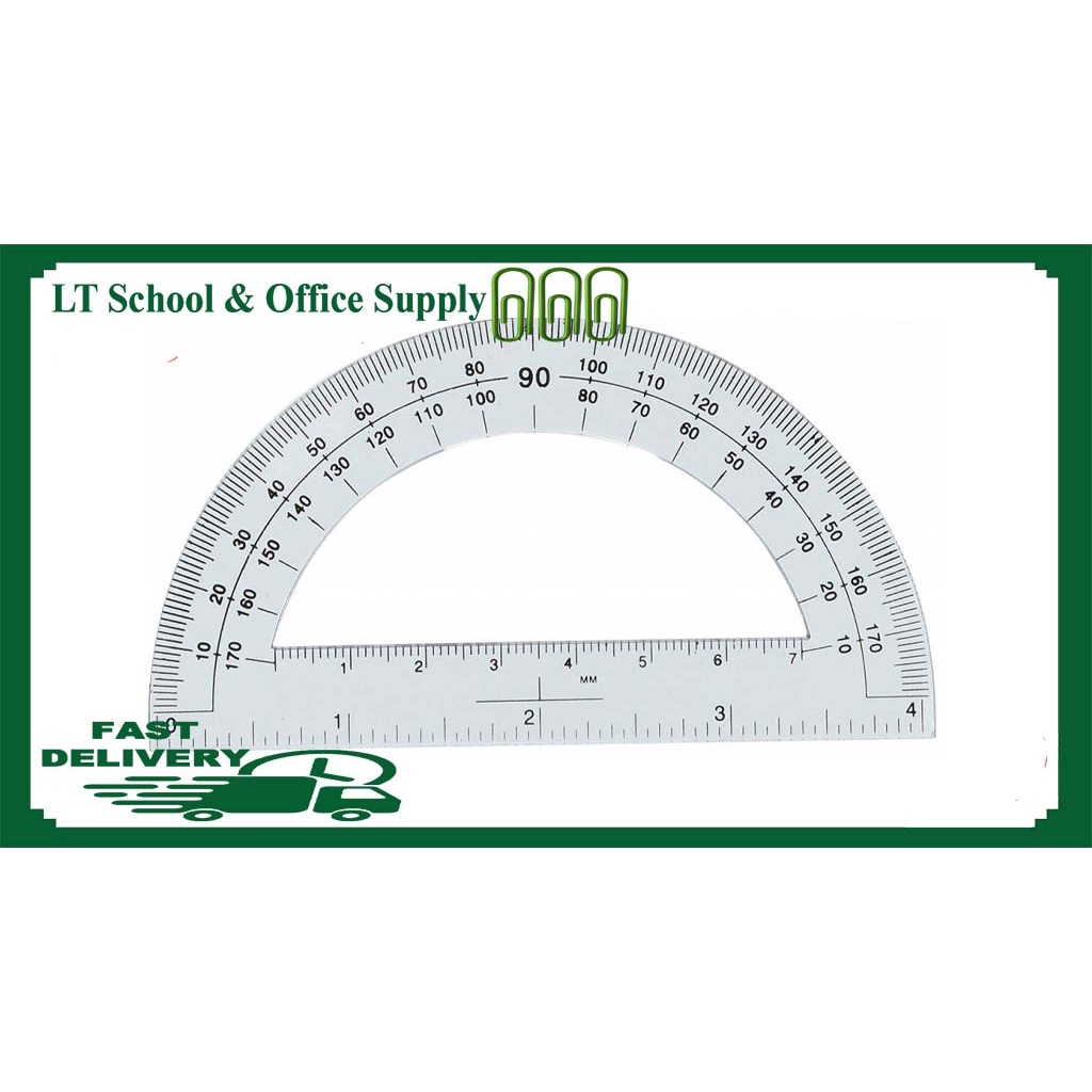 180 Degrees Clear Protractors Metric Scale 6 inches | Shopee Philippines