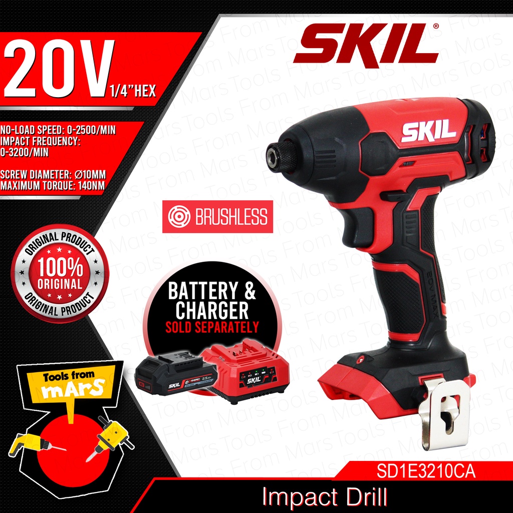 SKIL 20V Cordless Impact Drill Driver Brushless Barena Power Tools ...