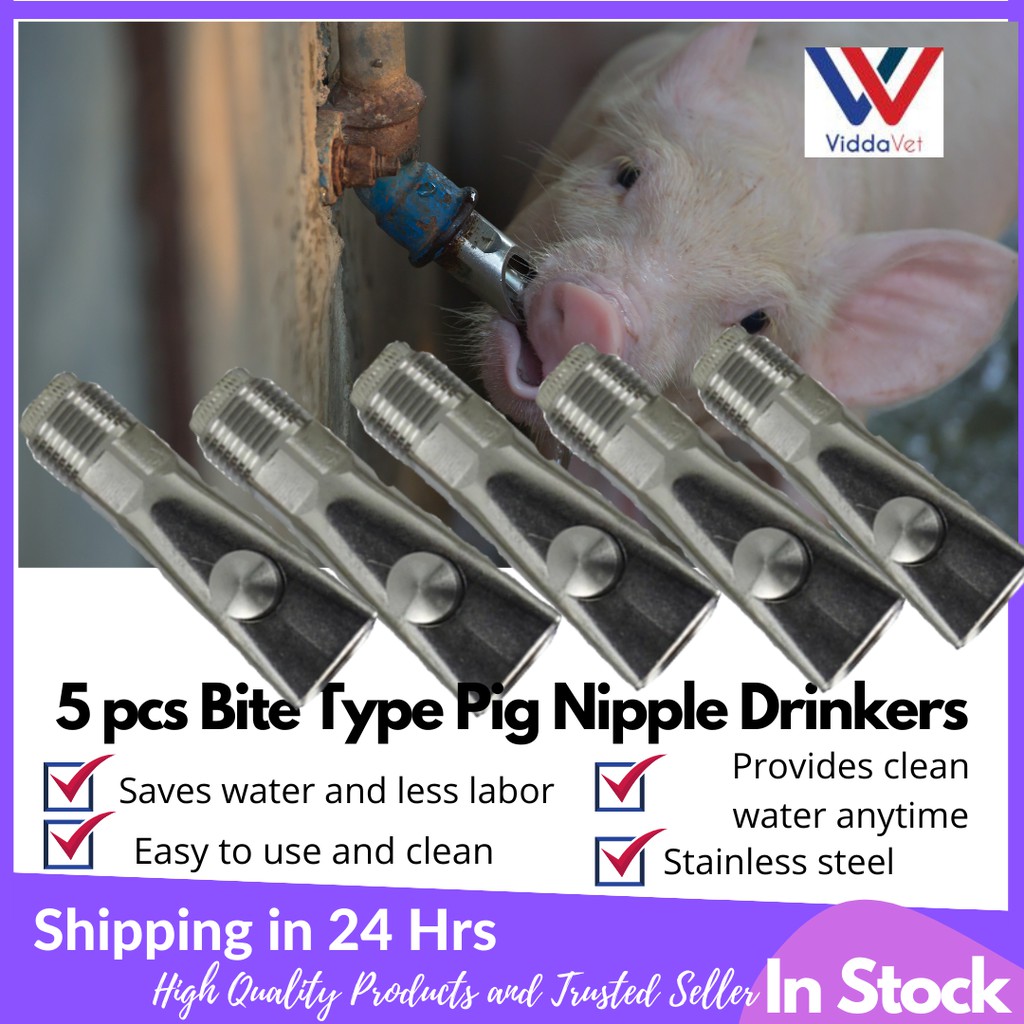Viddavet -5 PCS Pig Nipple Drinker Bite-type | Shopee Philippines