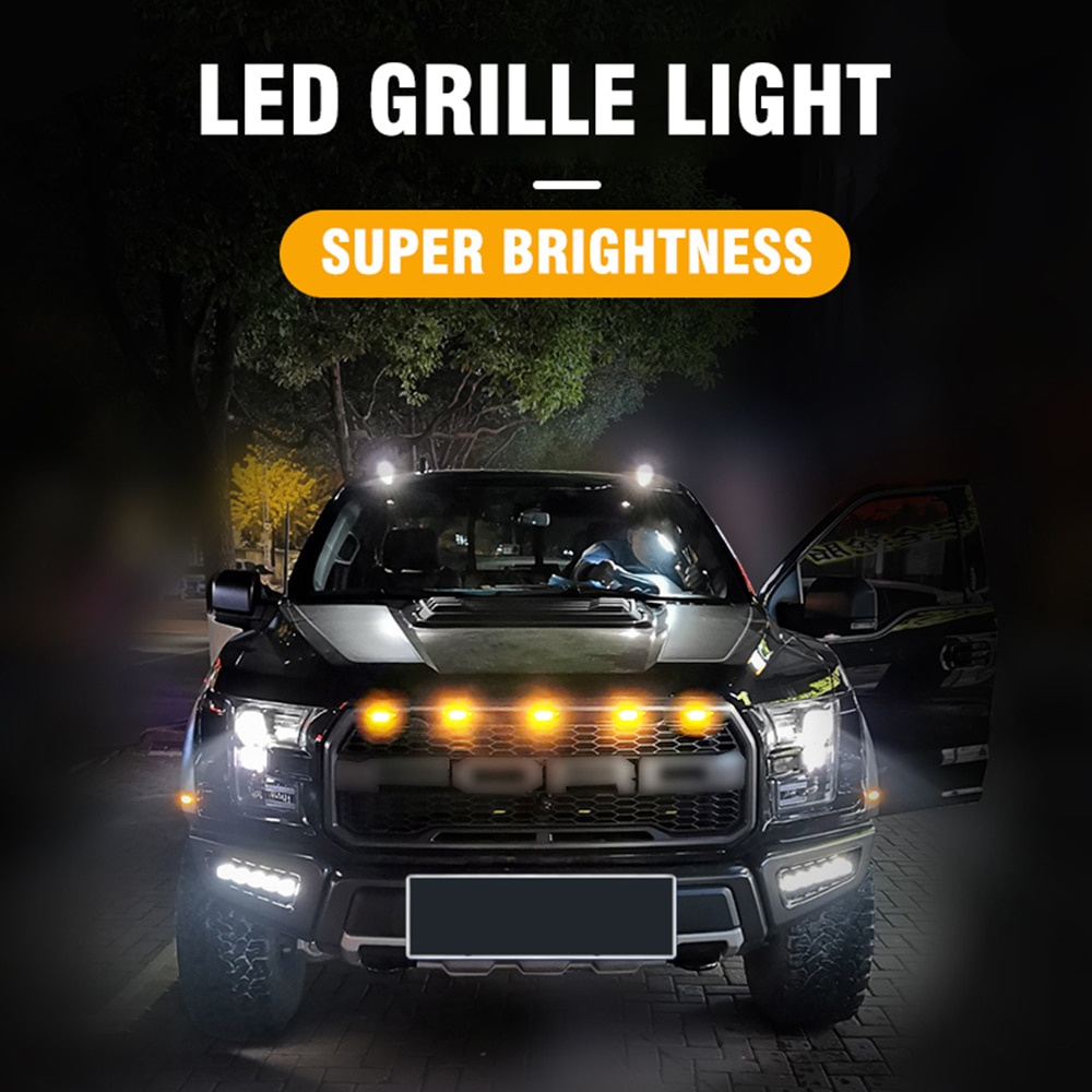 Led Car Front Grille Lighting Universal 12smd Daytime Running Light For ...