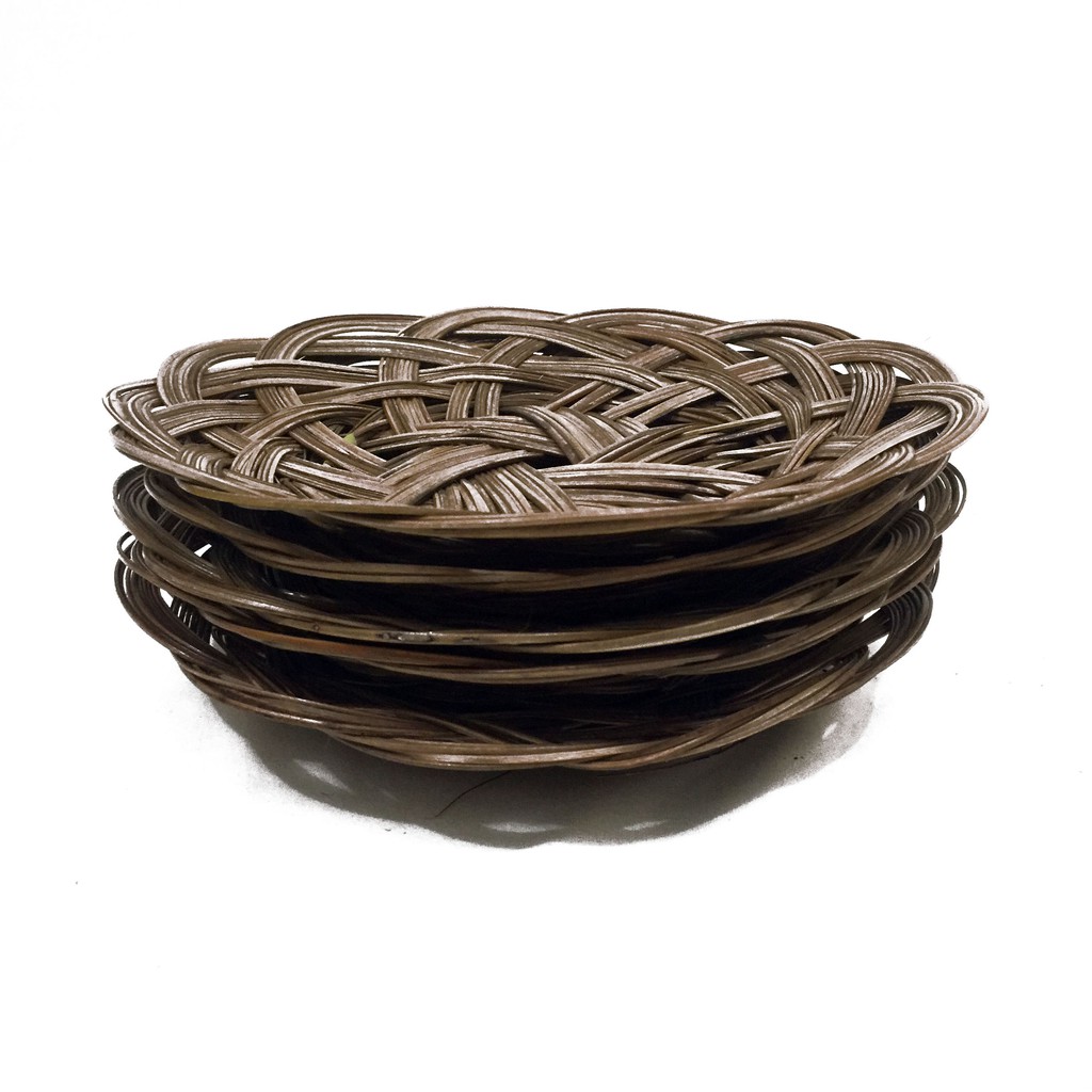 Natural Rattan Handicrafts - Woven Stick Plates (5pcs) | Shopee Philippines