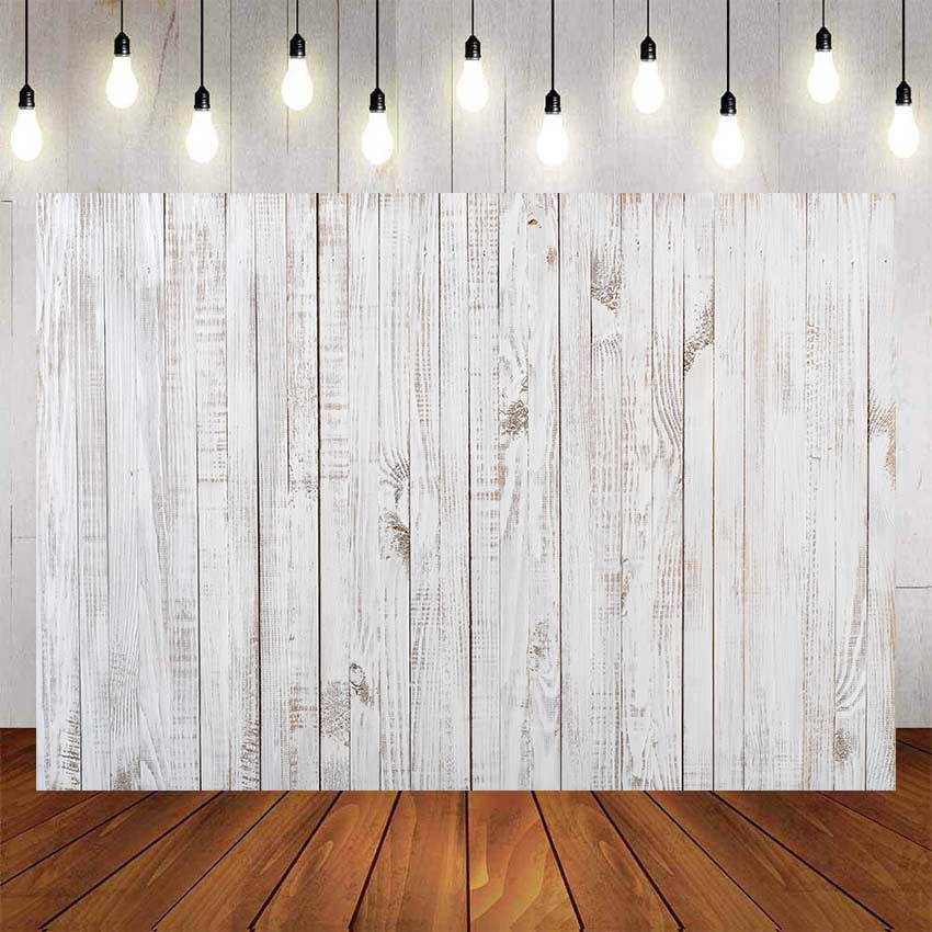 White Wood Backdrops Decor Wood Floor Birthday Party Photography ...
