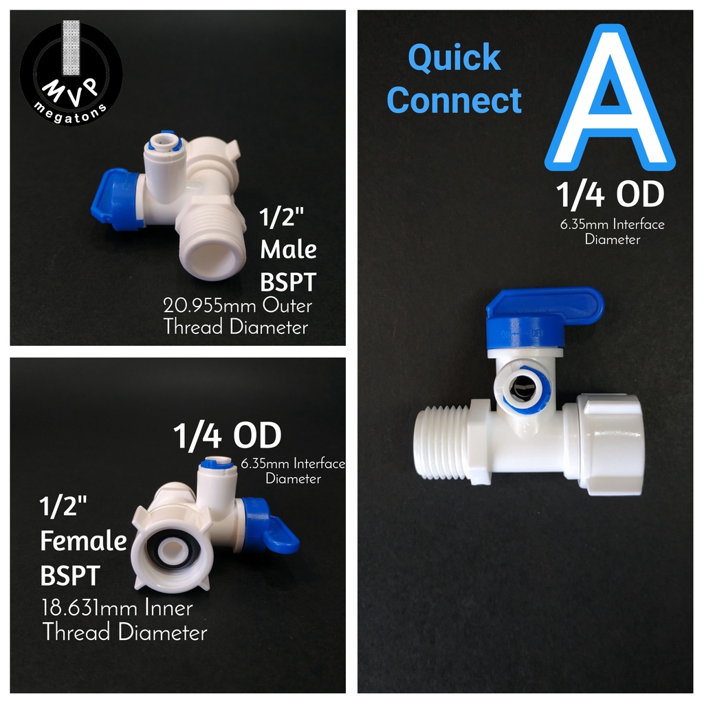 RO Water Feed Adapter Ball Valve for Reverse Osmosis & Water Purifiers ...