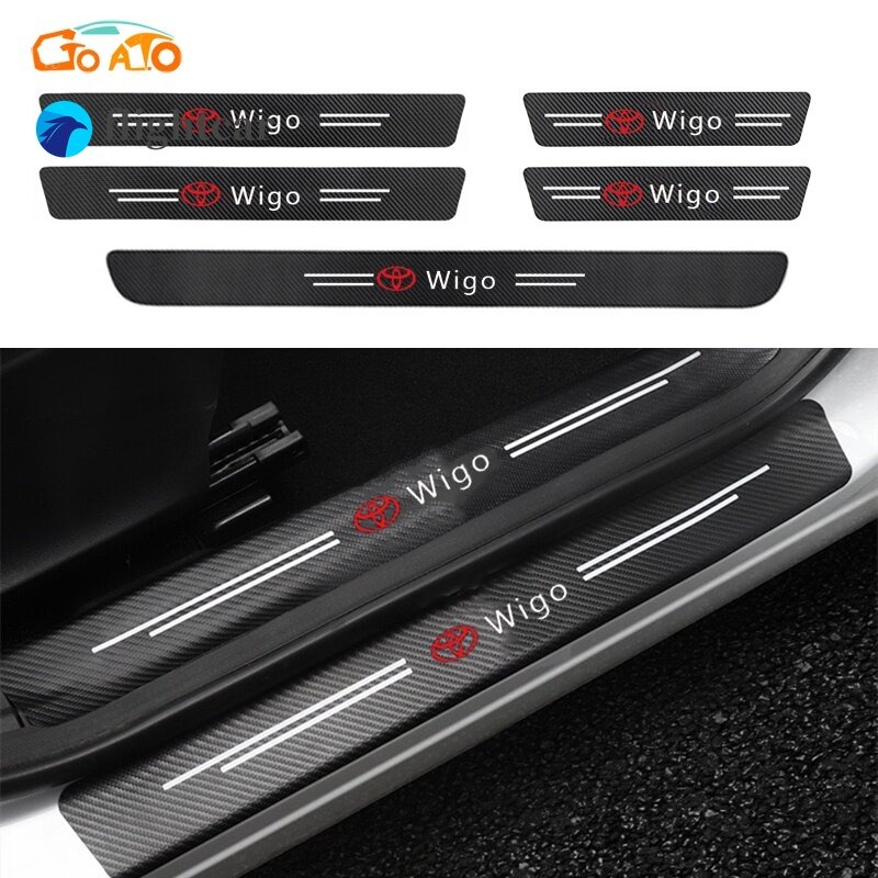 （FT）GTIOATO For Toyota Wigo Carbon Fiber Car Door Sill Protector Auto ...