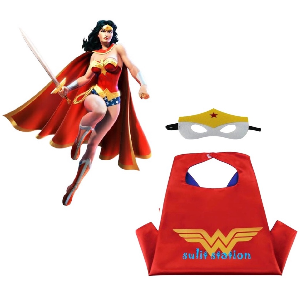 2in1 SUPER HERO WONDERWOMAN WONDER WOMAN KIDS COSPLAY PRETEND CAPE ...