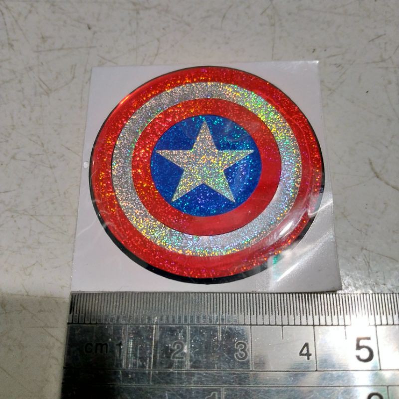 Captain America logo Embossed Sticker emblem | Shopee Philippines