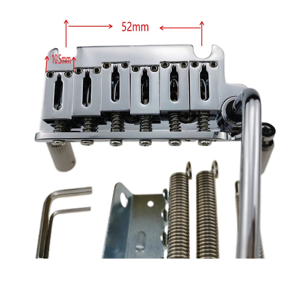 Guitar Bridge Tremolo 2-Point Single Rock Tremolo Bridge System Brass ...