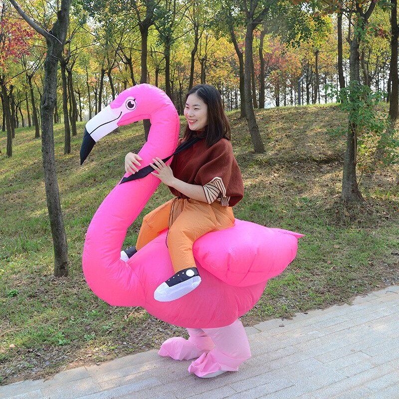 Cartoon Animal Flamingo Inflatable Costume Woman Men Mascot Party Show ...