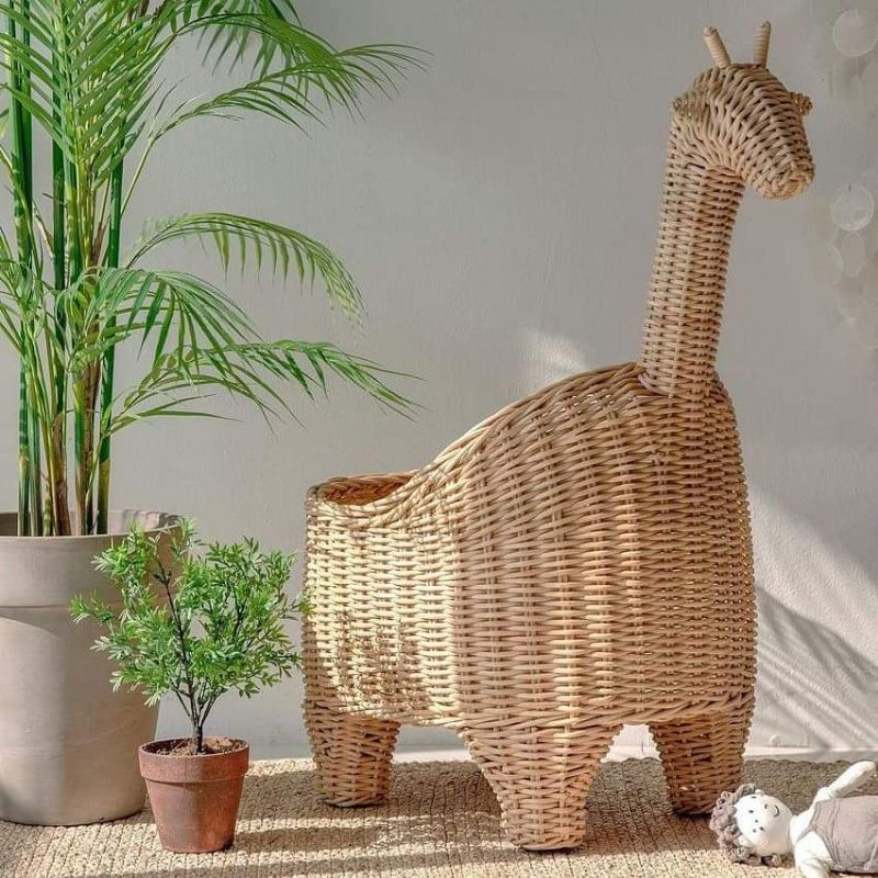 Rattan Wicker Giraffe Planter / Storage Basket | Shopee Philippines