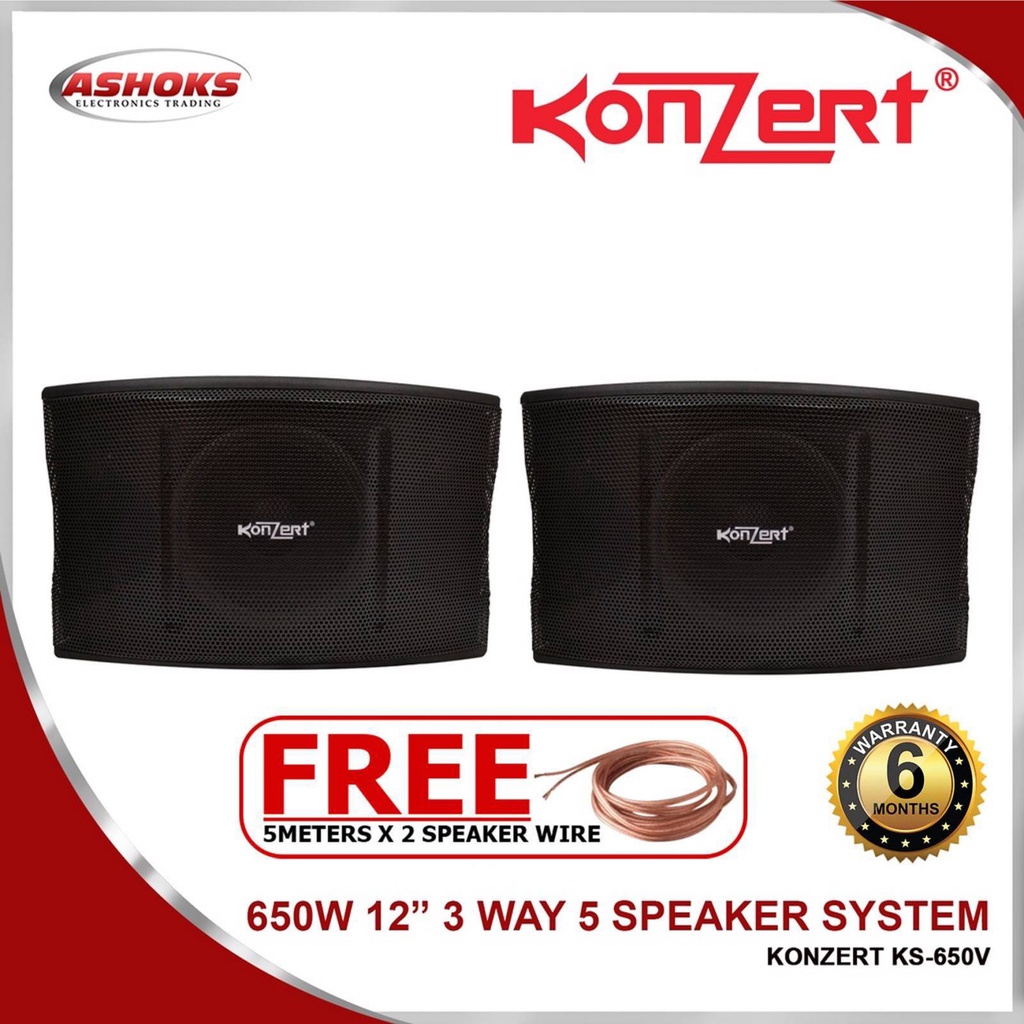KONZERT KS-650V Karaoke Speaker System 650W 12inches WAY 5 SPEAKER ...