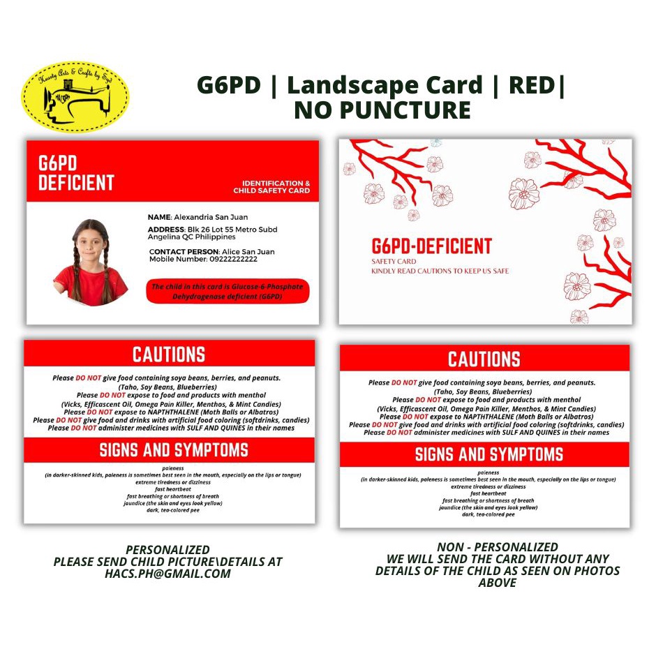 Safety & ICE ID Cards for Children or People w/Special Needs Autism ...