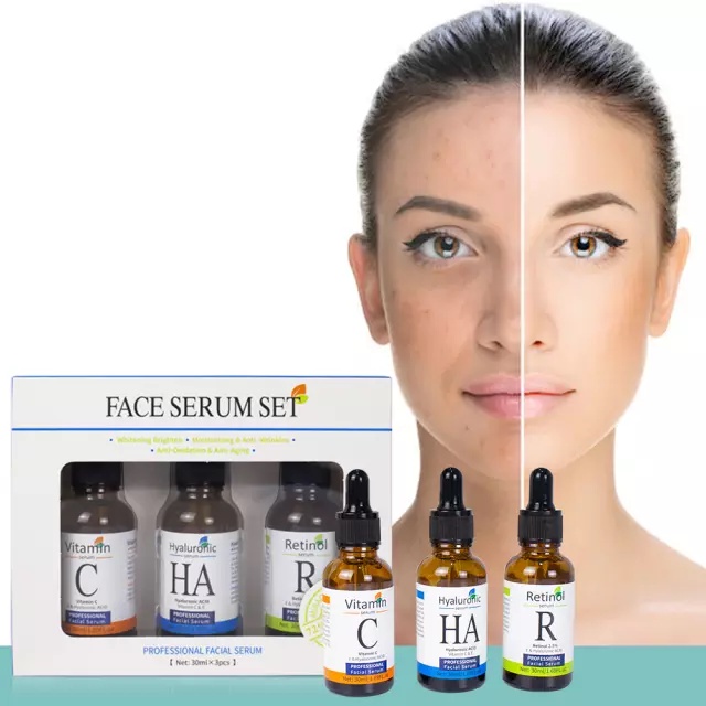 Face Serum Set Retinol 2.5% , Hyaluronic Acid and Vitamin C | Face ...