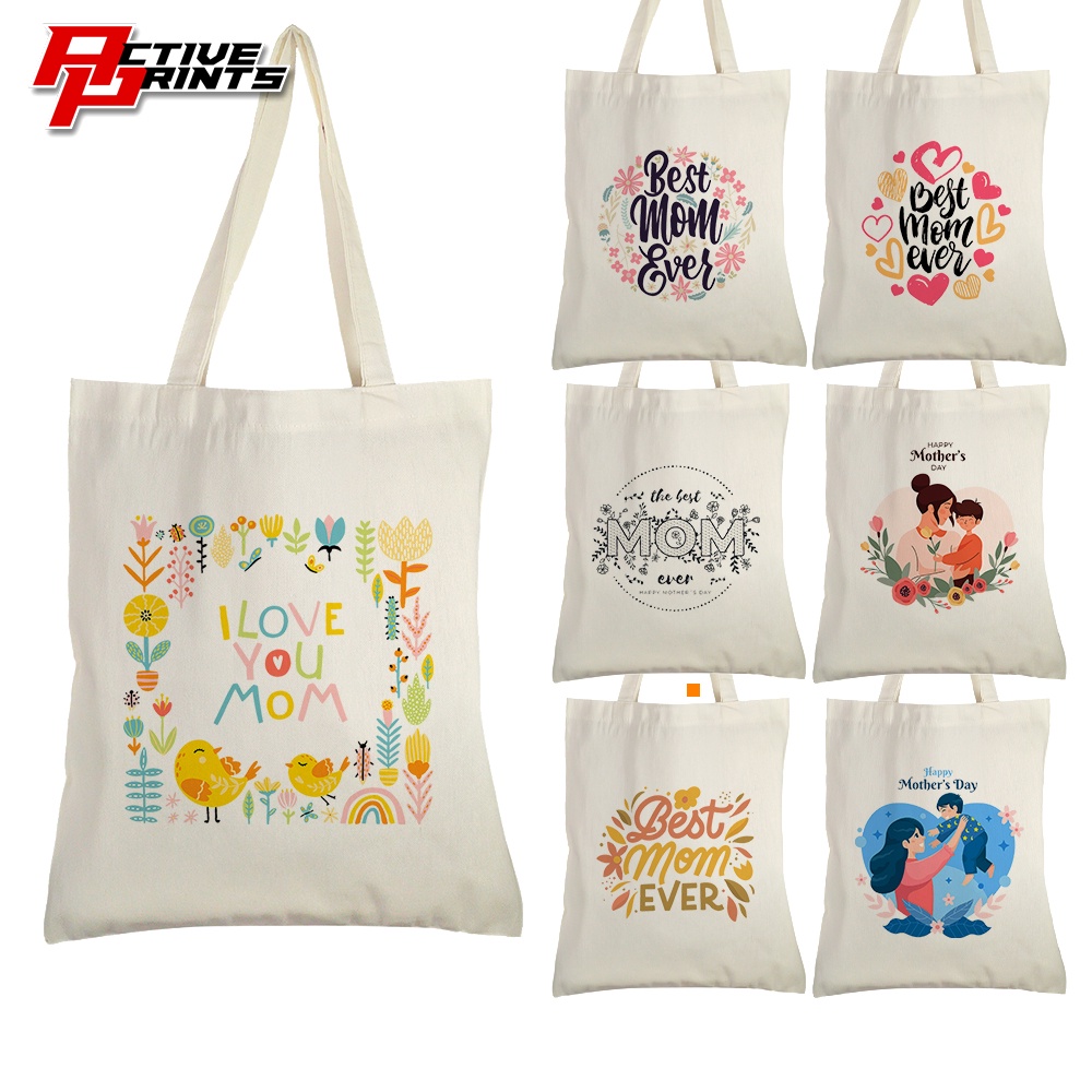 Canvas Tote Bag - Best Mom Mother's Day (13x15 inches) (Reusable ...