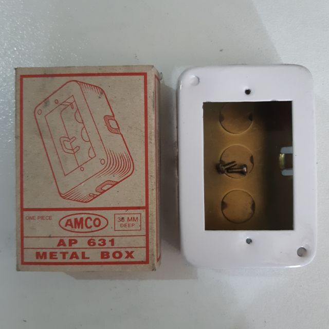 Amco Box Metal Utility Box Surface Type Wall Mount Steel White Box with ...