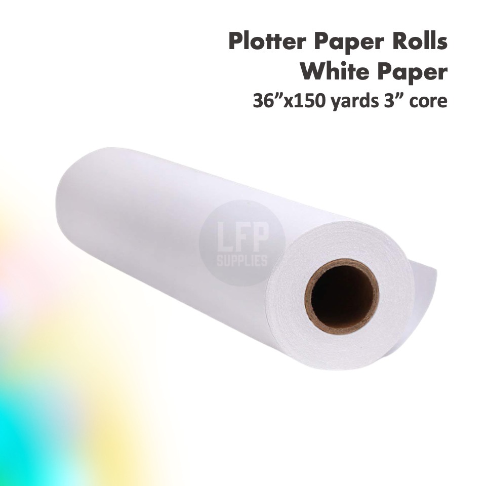 Plotter Paper / White Paper Roll 36"x150 yards 3in core | Shopee ...