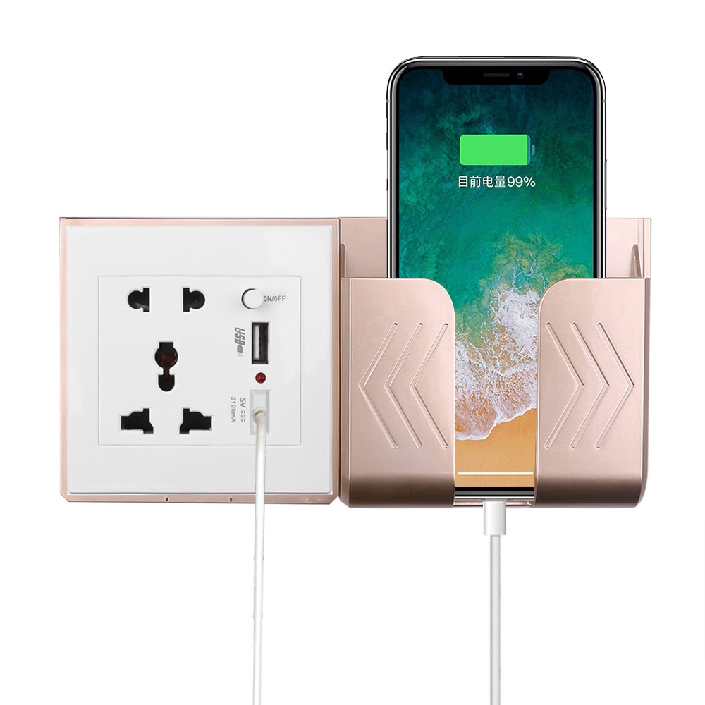 Universal Wall Socket Phone Charging Holder Socket Kit Wall Mount Stand ...