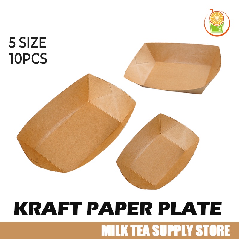 50PCS Food Kraft Paper Box Meal Paper Box Chicken Rice Takoyaki Box ...