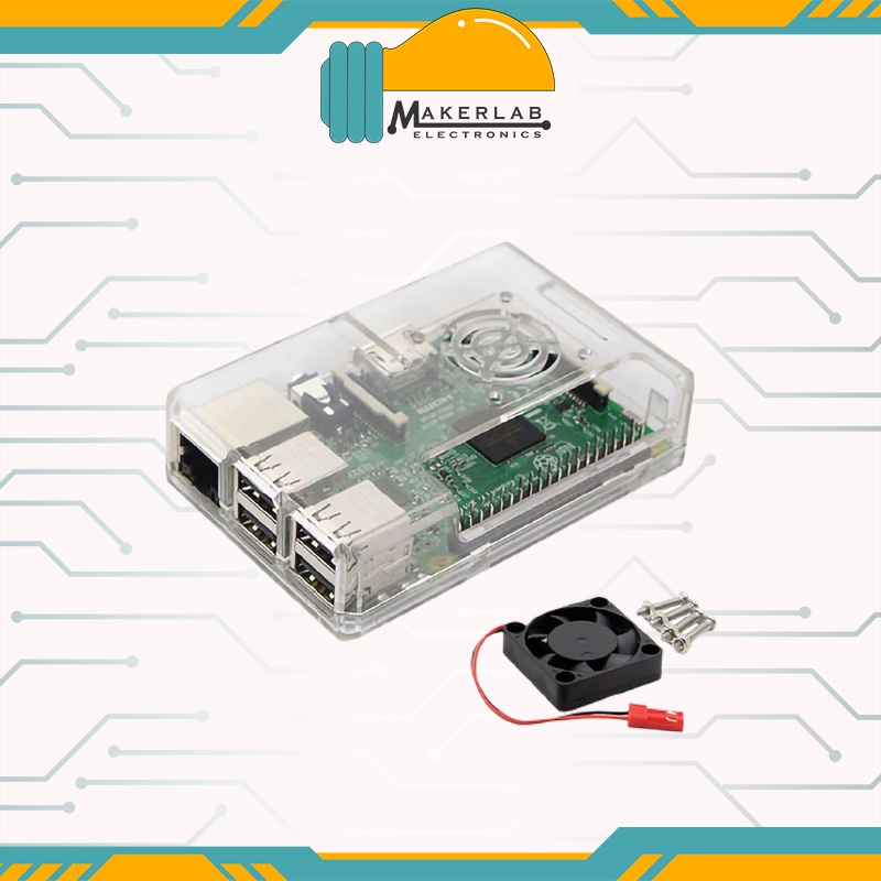 Raspberry Pi Clear Case Enclosure with Fan for Raspberry Pi 3 3B/3B ...