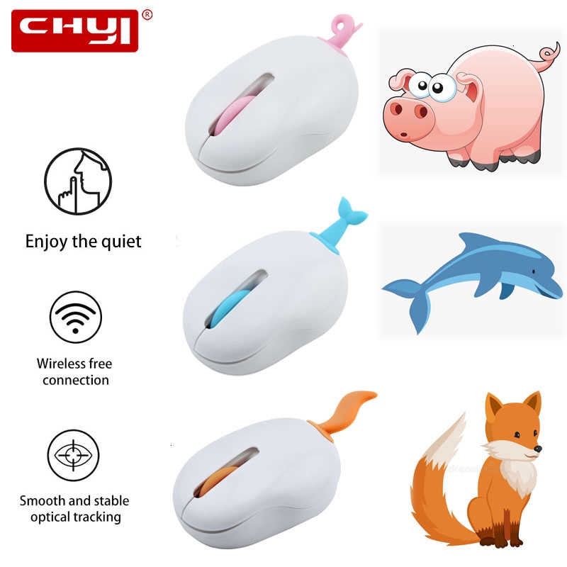 Wireless Computer Mouse Cute Portable USB Silent Optical Computer Mause ...