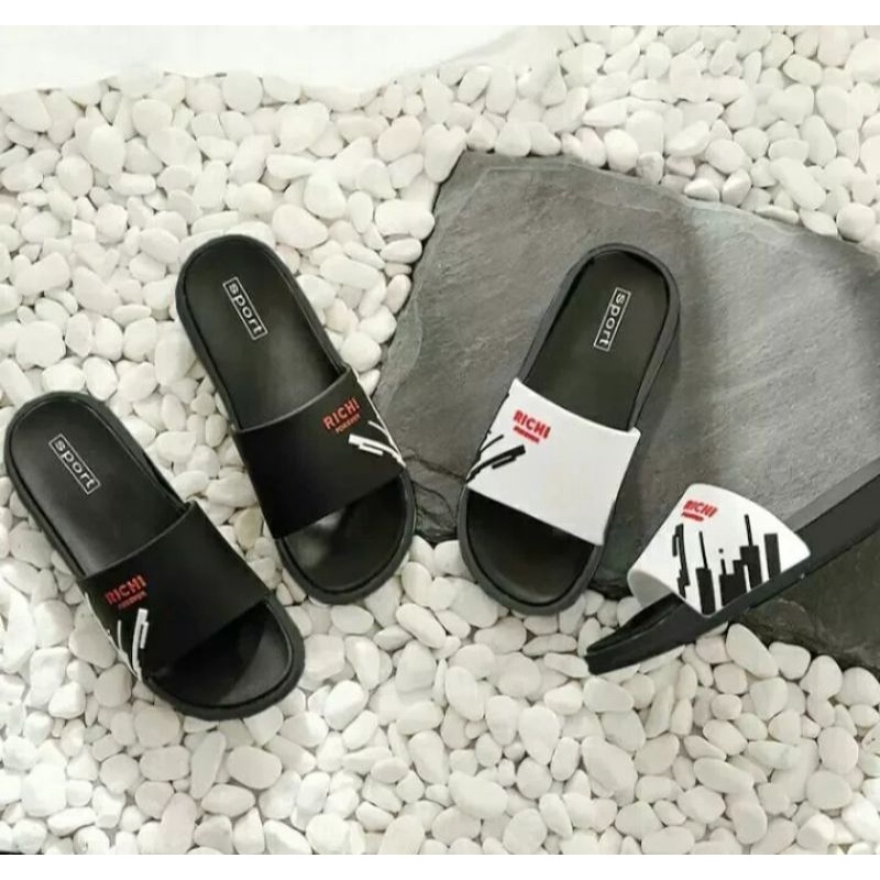 Crazy-rich trendy Men's slip on Rubber Sandals! | Shopee Philippines