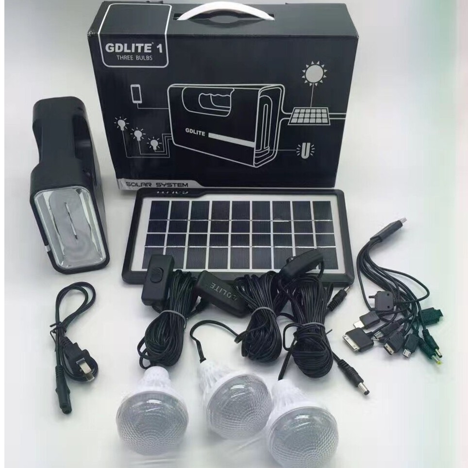 GDlite GD-8017 Solar Lighting System (Black) | Shopee Philippines