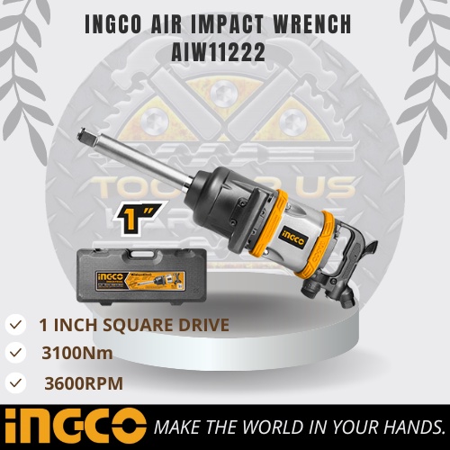 Ingco Air Impact Wrench 1" Square Drive AIW11222 BN-PT BIÑAN | Shopee ...
