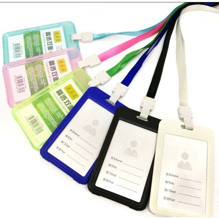 1set Double sided Plastic ID Case Holder With Glossy Shiny ID Lace