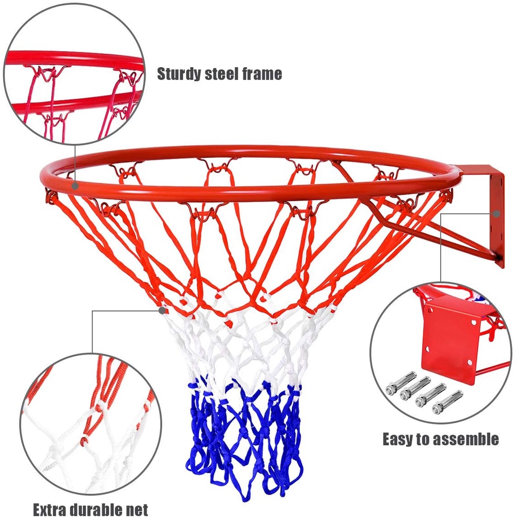 【in stock】14/18 inch Standard Basketball Hoop Ring Net Wall Mounted ...