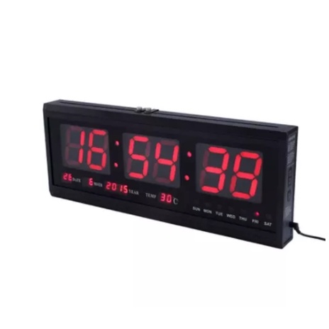 JH3615 Large Digital Display LED Wall Clock (Black) | Shopee Philippines