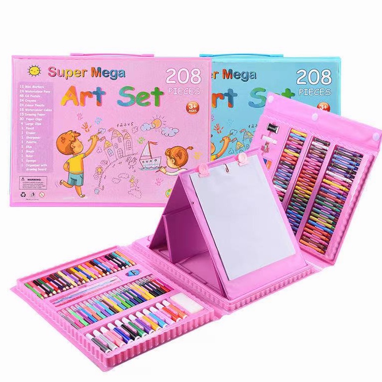 46~208Pcs Kids Super Mega Art Coloring Set, Crayons Oil Pastels Color ...