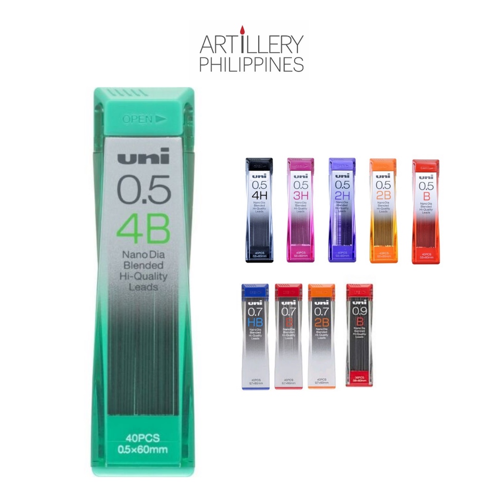 uni Nano Dia Mechanical Pencil Refill Lead 0.5Mm 0.7Mm 0.9Mm | Shopee ...