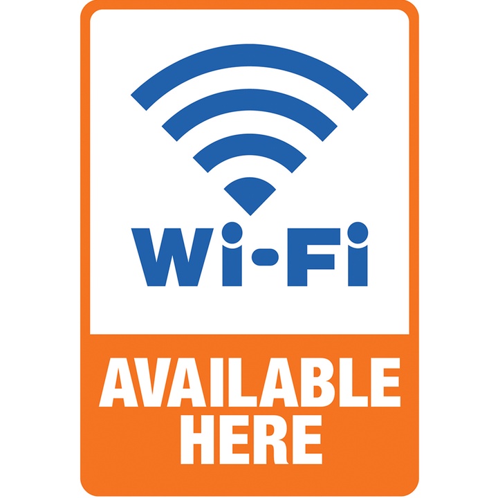 WIFI Signage (Laminated Signage and Waterproof Vinyl Sticker A4 Size ...