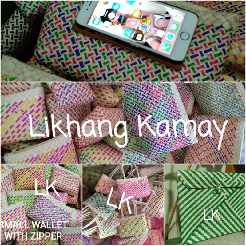 Likhang Kamay Native Buri handwoven coin purse wallet pouch organizer ...