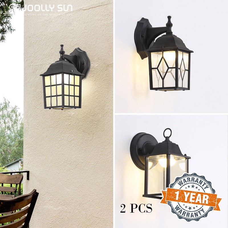 Wall Lamp Outdoor Lighting Vintage Glass Wall Light Waterproof Exterior ...