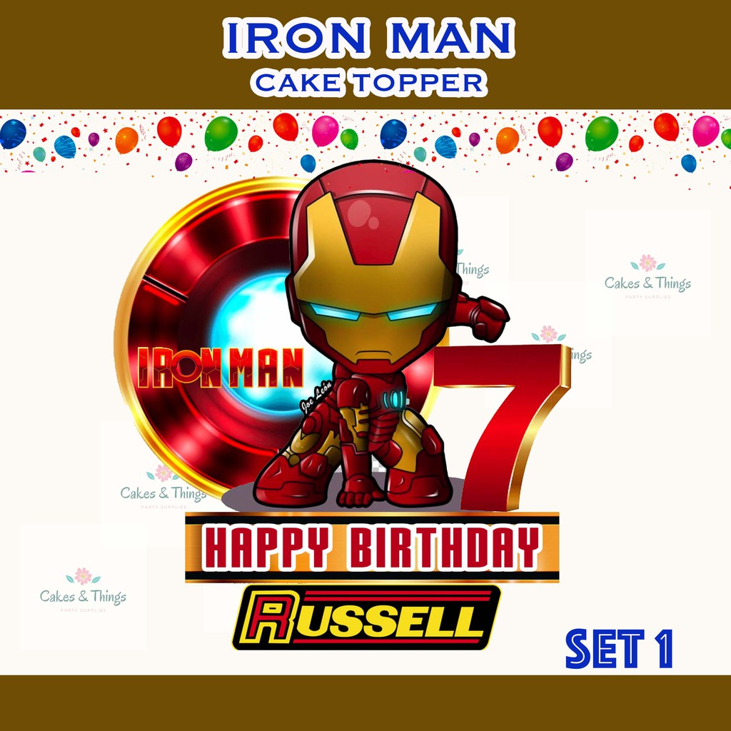 Iron Man Cake Topper Birthday Party Decoration | Shopee Philippines
