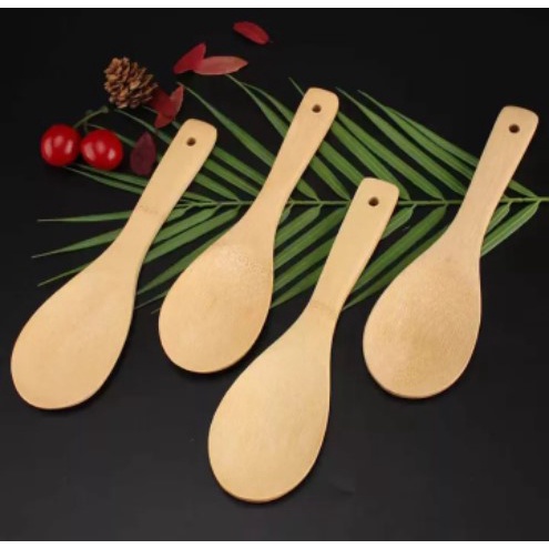 B25 COD PD Spoon Rice Shovel Wooden Spatula Shovel Kitchen Bamboo Spoon ...